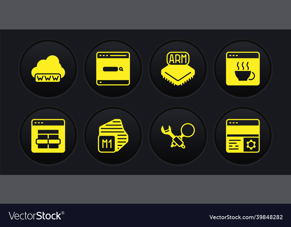 Set Mysql Code Software Processor Debugging Vector Image