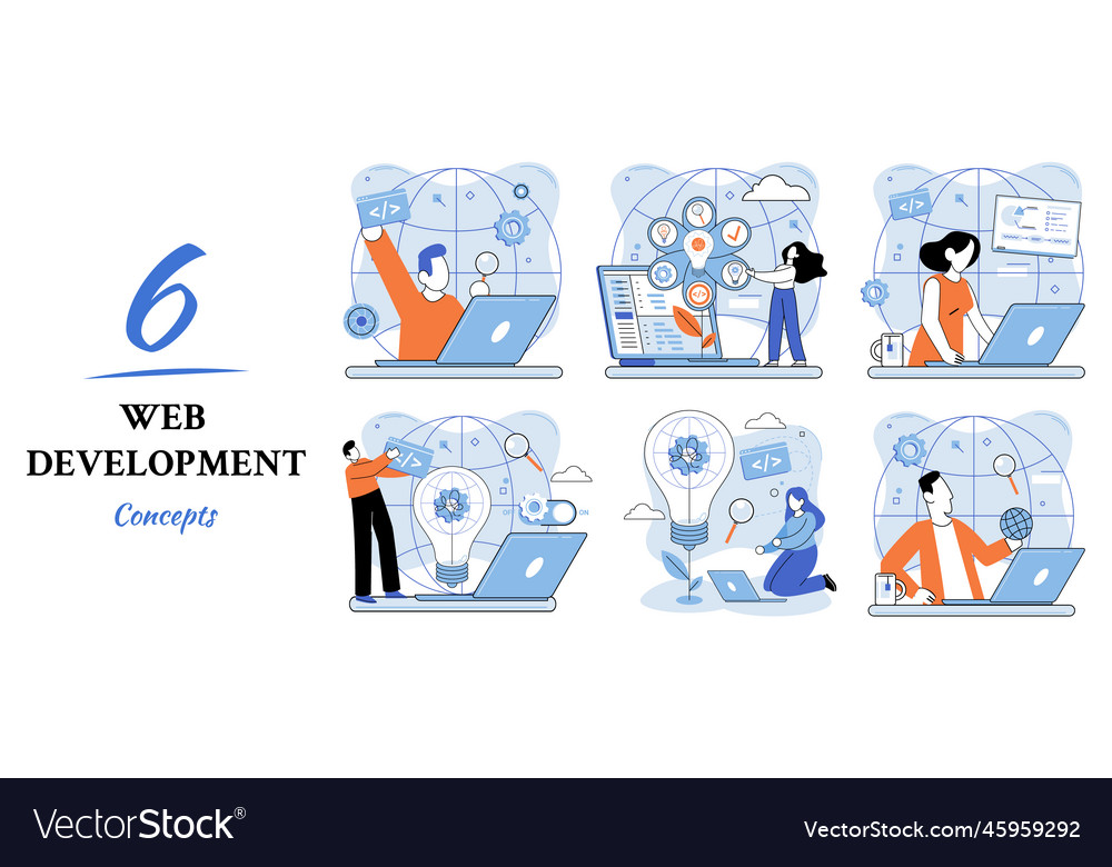 Web Development Coding And Programming Creation Vector Image
