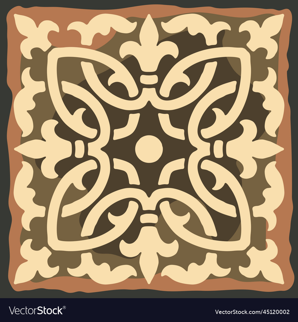 Ancient ceramic tile pattern wall or floor Vector Image