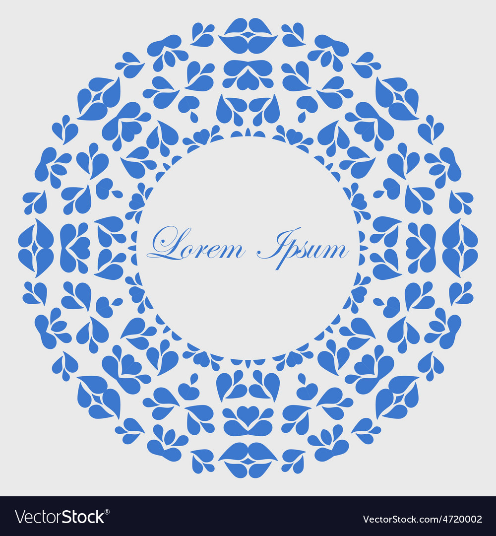 Blue round pattern with copy space Royalty Free Vector Image