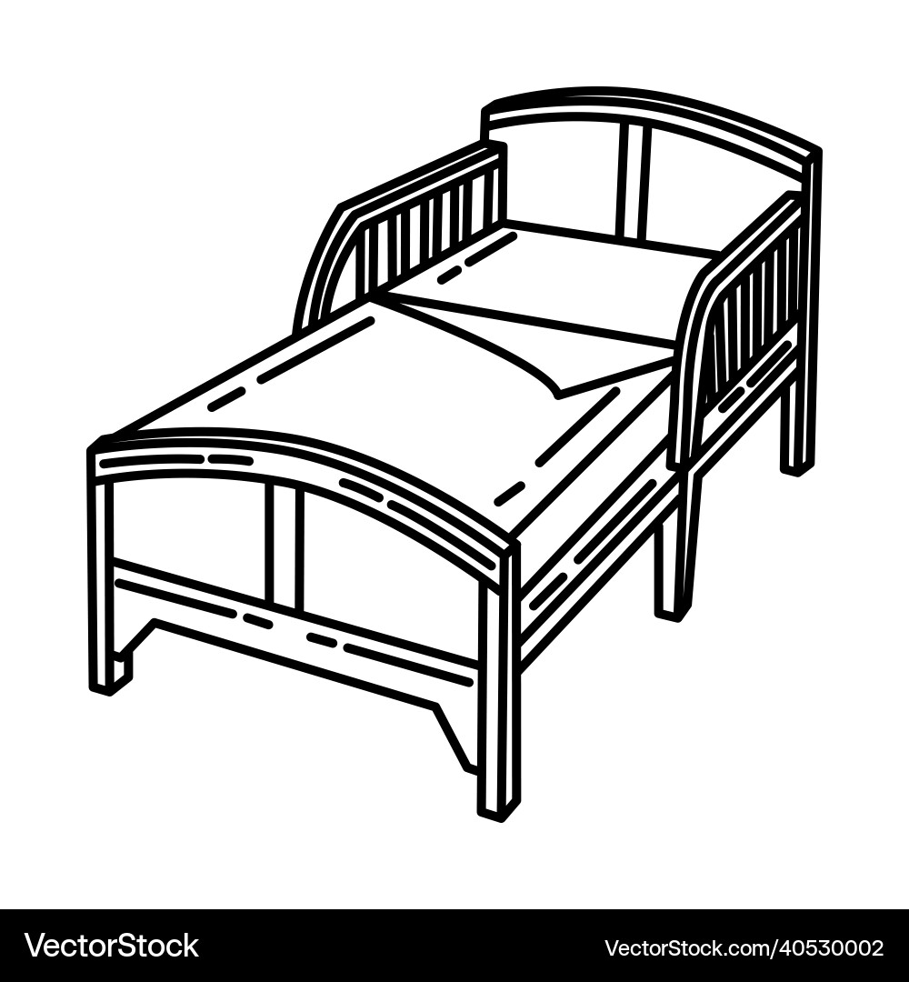 Child bed icon doodle hand drawn or outline Vector Image