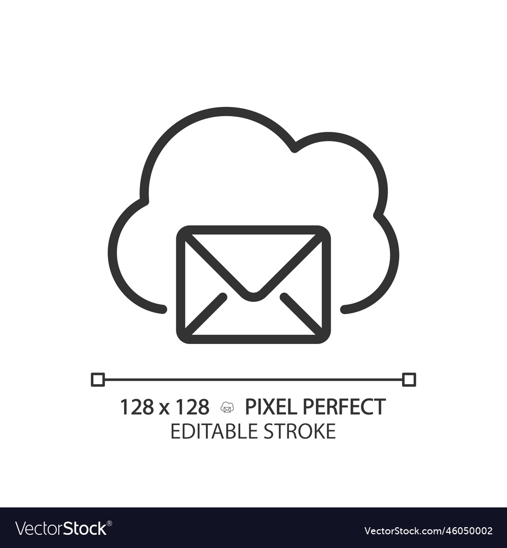 Cloud based email pixel perfect linear icon Vector Image