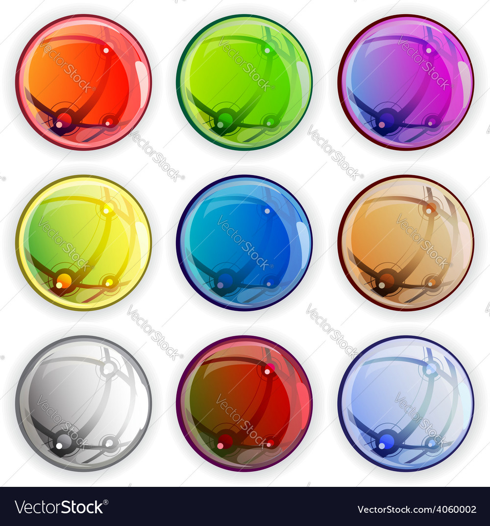 Colored glossy web buttons Royalty Free Vector Image