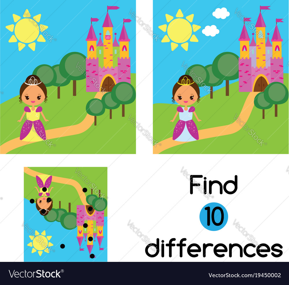 Find differences educational children game Vector Image Find differences educational children game Vector Image