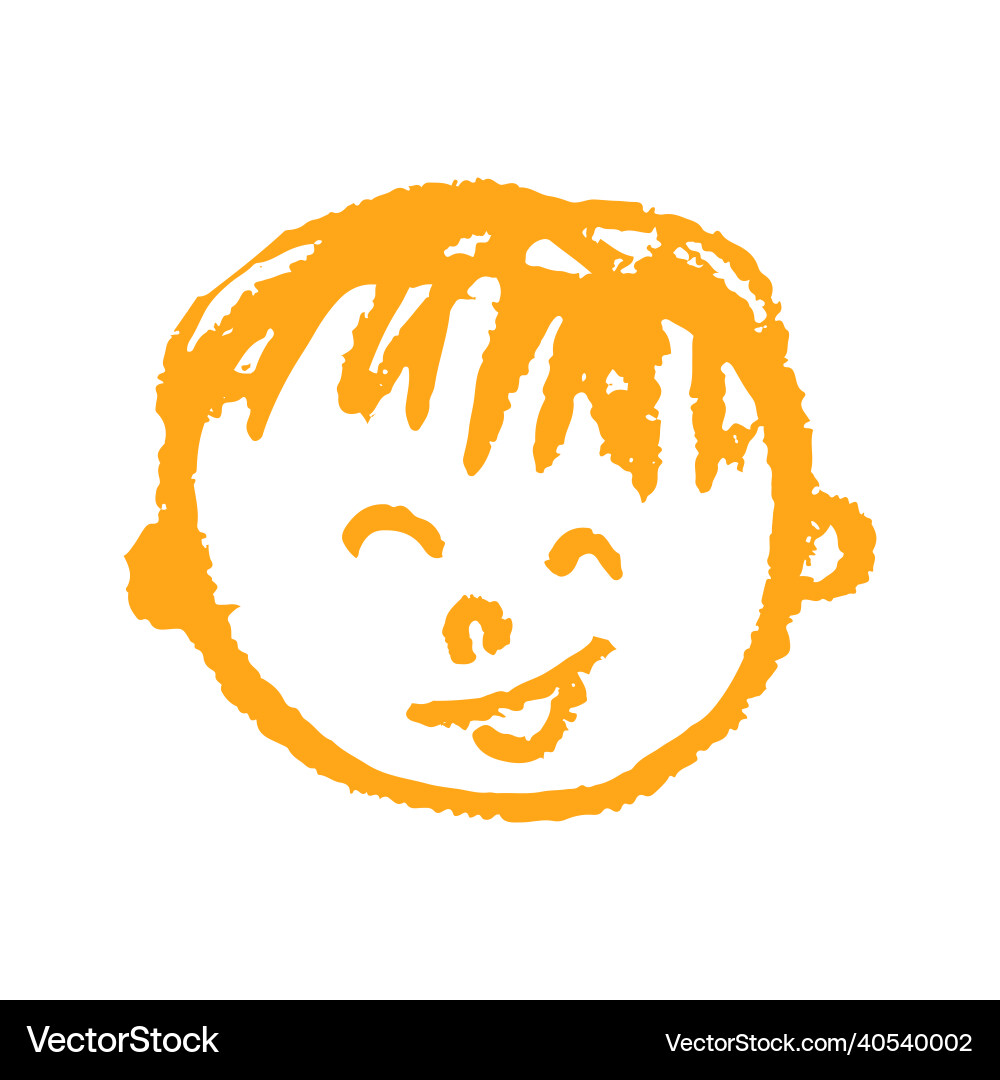 Icon in hand draw style drawing with wax crayons Vector Image