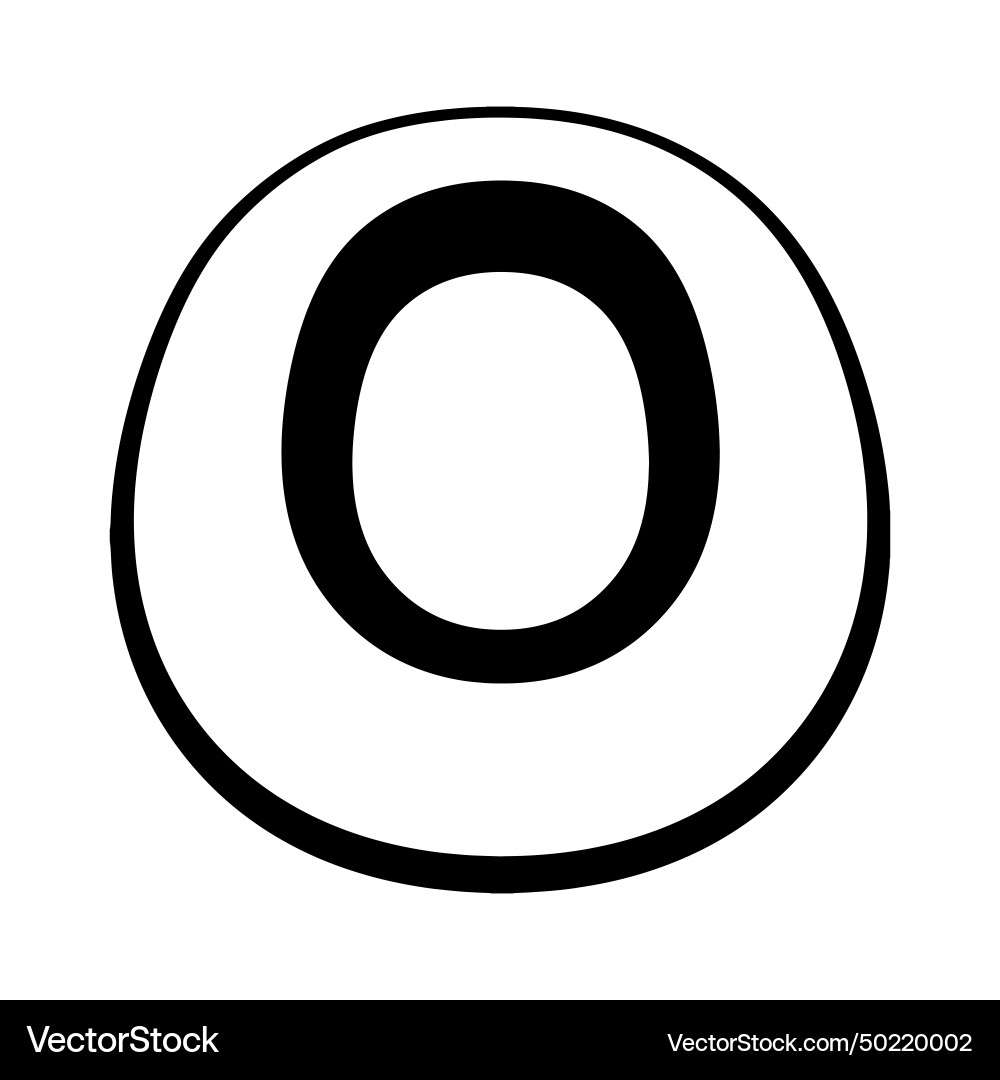 Logo letter o tall slender font Royalty Free Vector Image