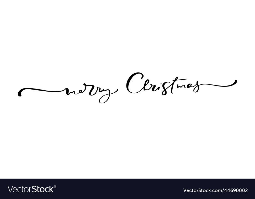 Merry Christmas Hand Lettering Calligraphy Text Vector Image