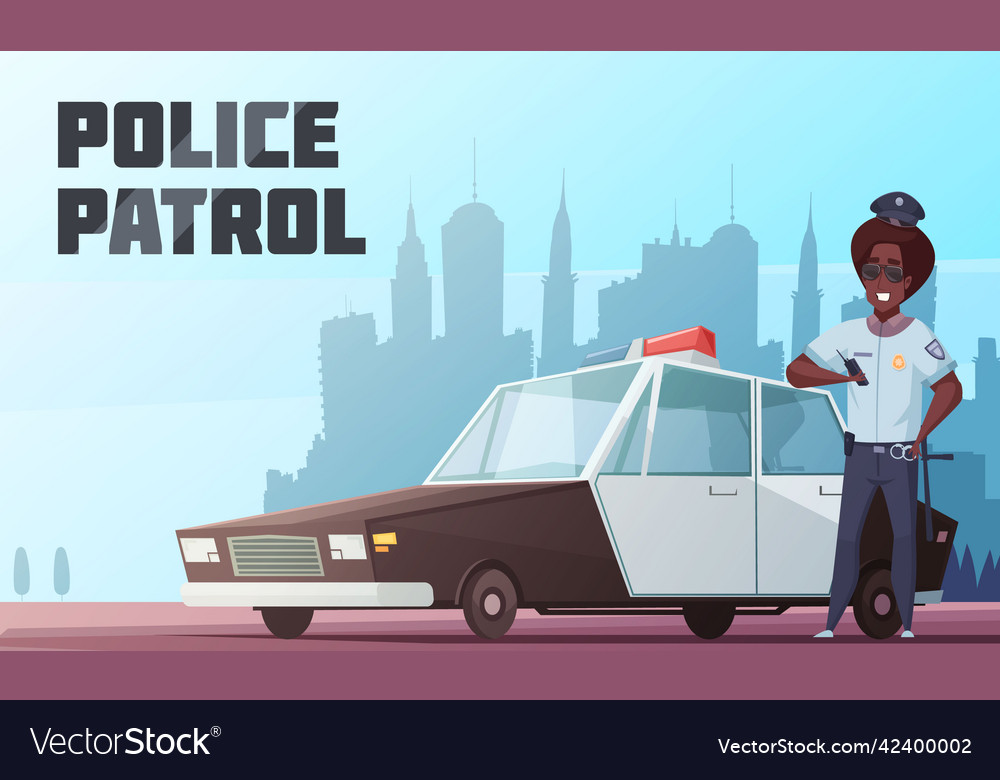 Police patrol Royalty Free Vector Image - VectorStock