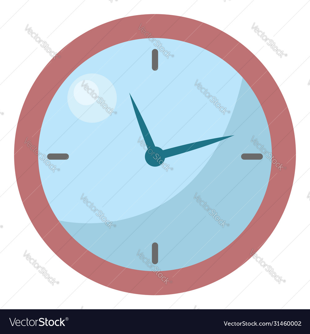 Round clock on white background Royalty Free Vector Image