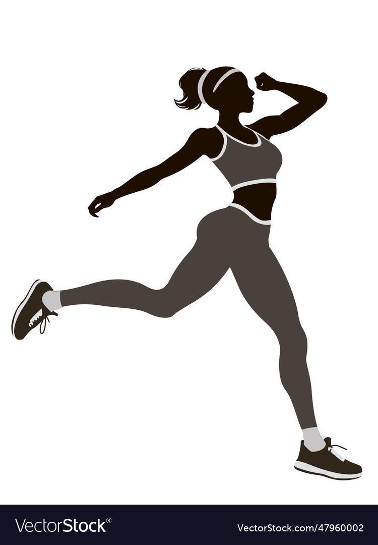 Running woman abstract silhouette Royalty Free Vector Image