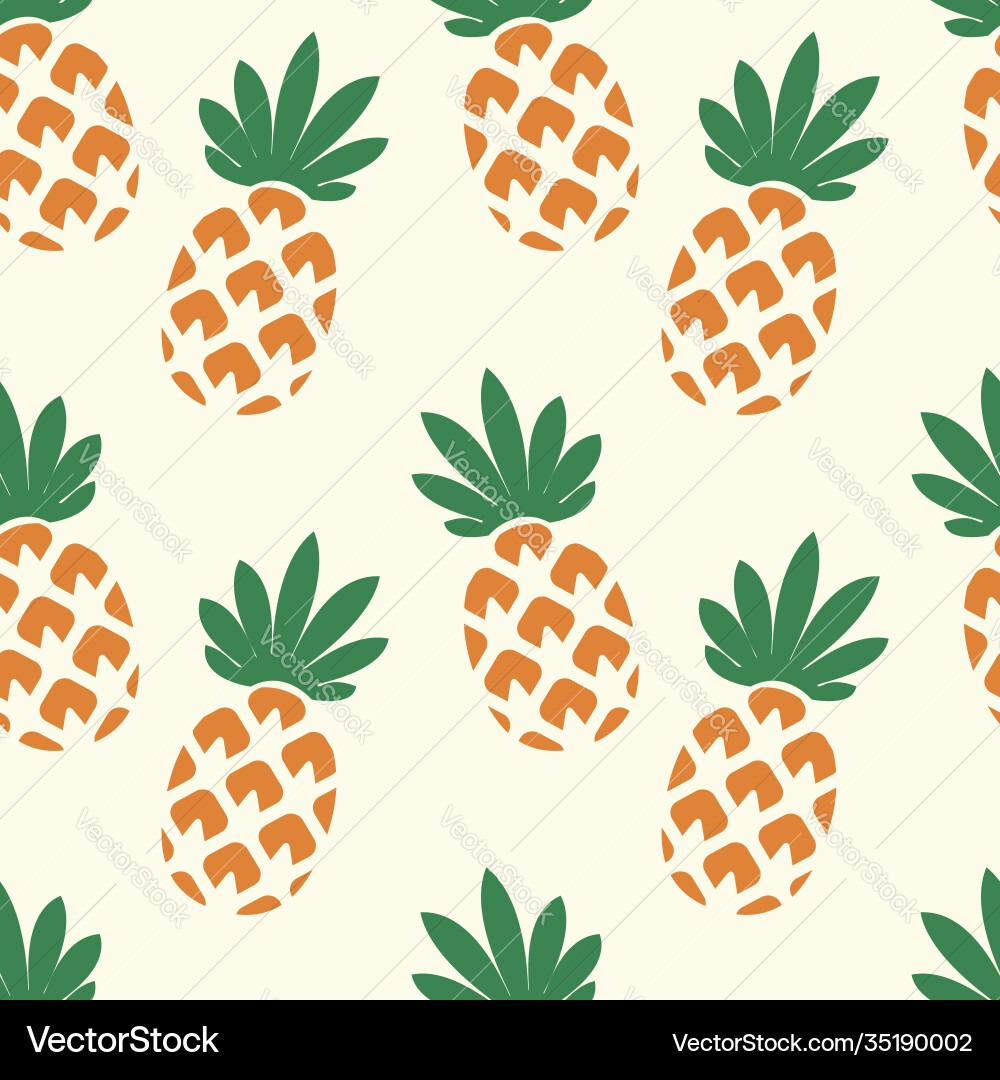 Seamless pineapple pattern Royalty Free Vector Image