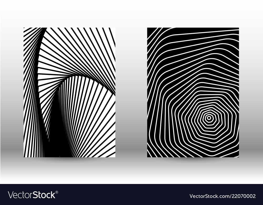 Set of abstract patterns with distorted lines Vector Image