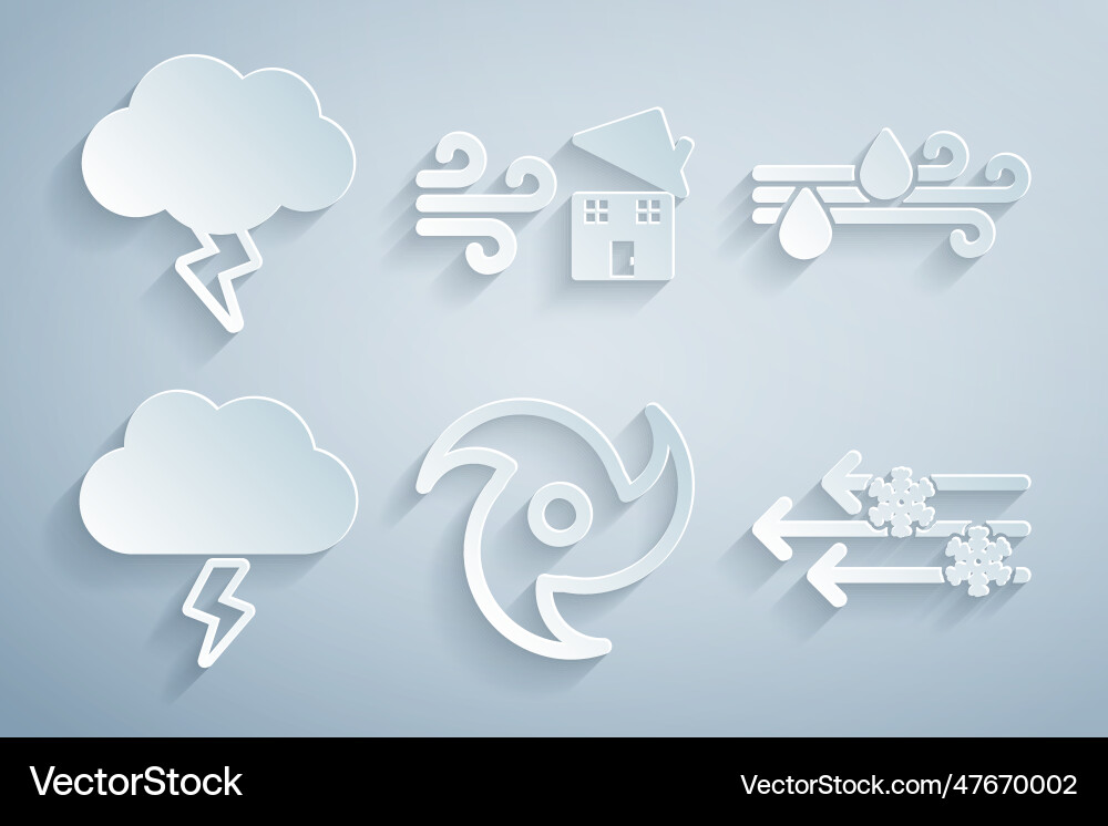 Set tornado wind and rain storm snow swirl Vector Image