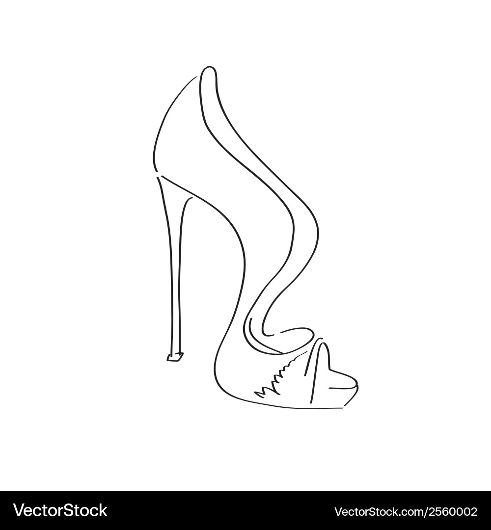 Shoes on a high heel isolated white background Vector Image