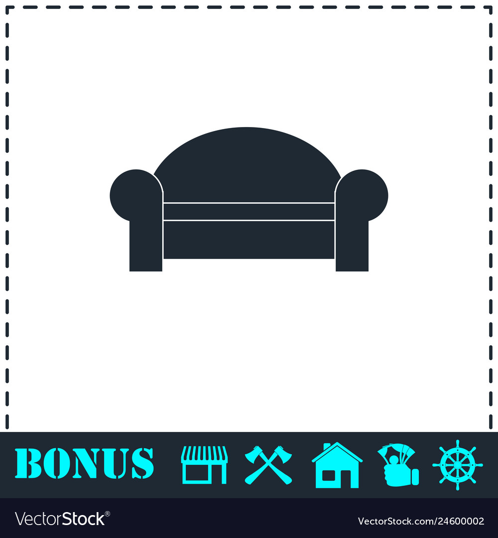 Sofa icon flat Royalty Free Vector Image - VectorStock