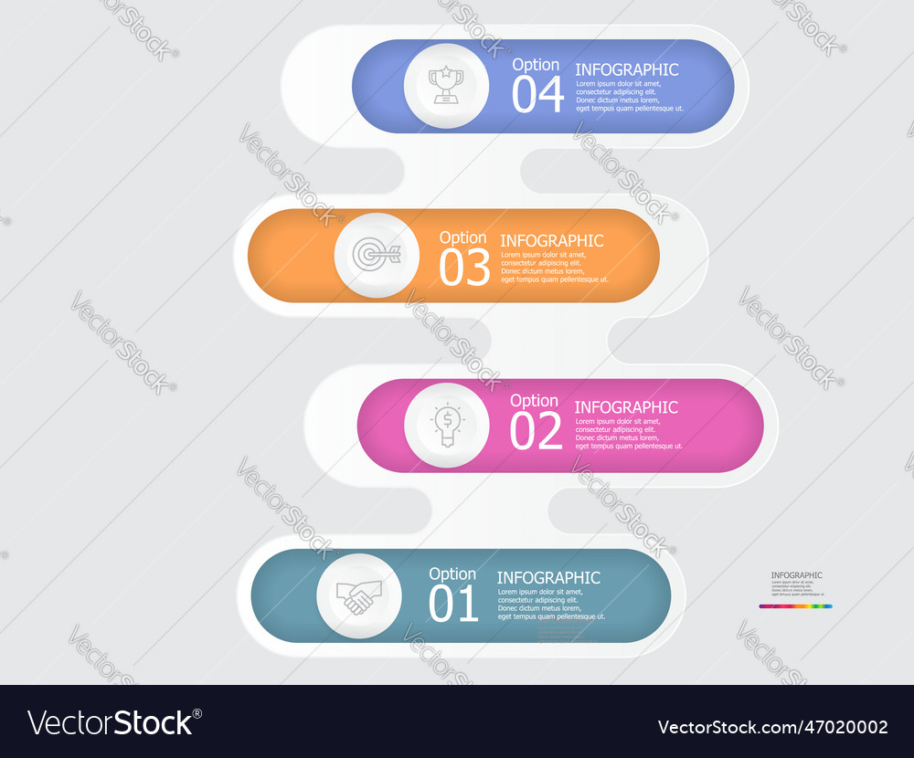 Vertical steps timeline infographic element Vector Image