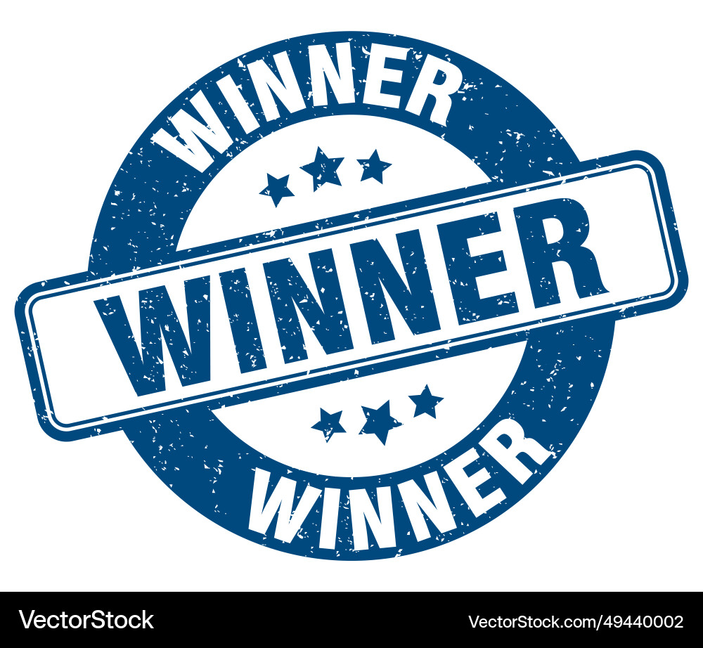 Winner stamp label round grunge sign Royalty Free Vector