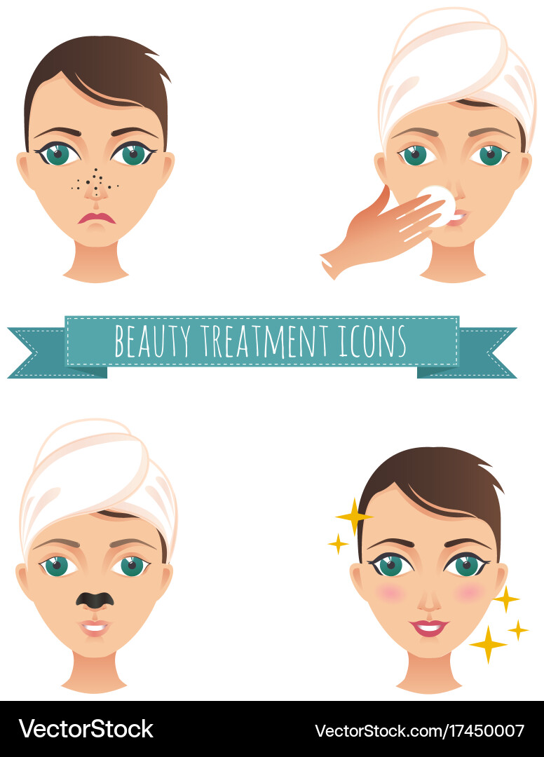 Beauty treatment acne Royalty Free Vector Image