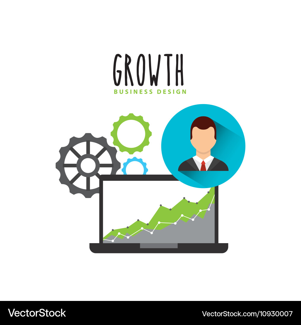Business growth funds flat icons Royalty Free Vector Image