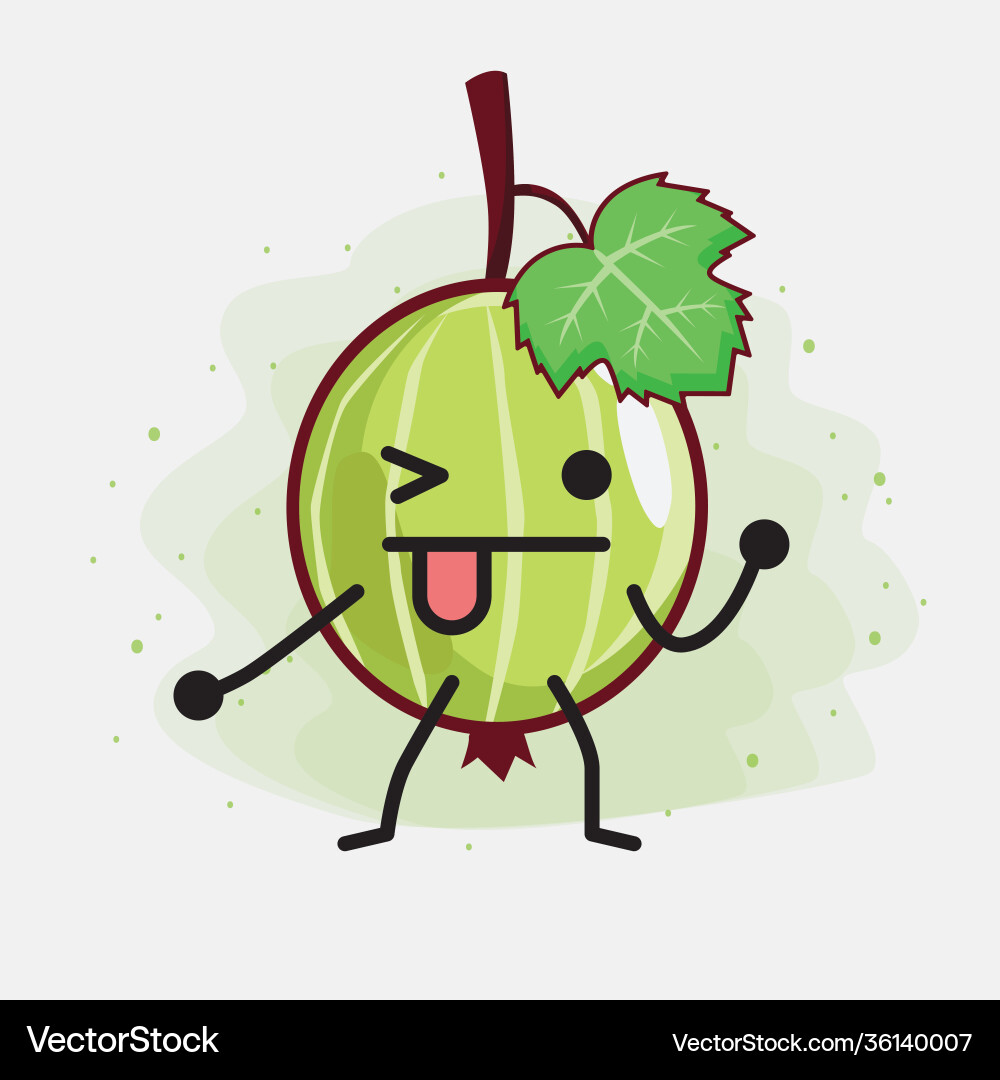 Cute gooseberry fruit mascot character Royalty Free Vector
