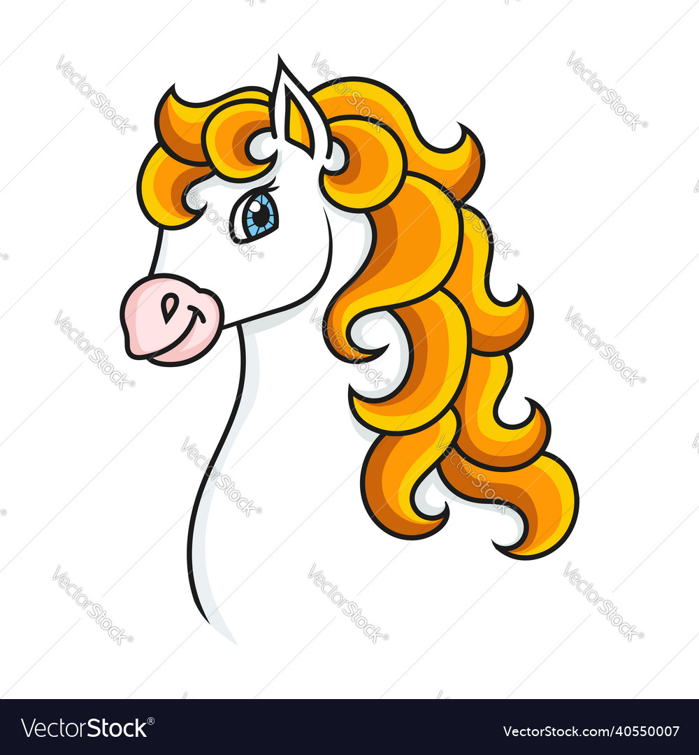 Cute horse farm animal cartoon character colorful Vector Image