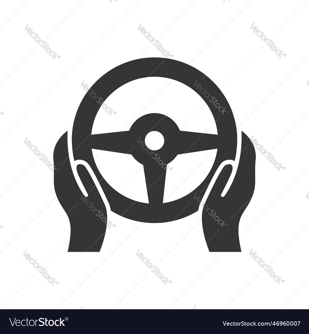 Driving car steering wheel isolated icon Vector Image
