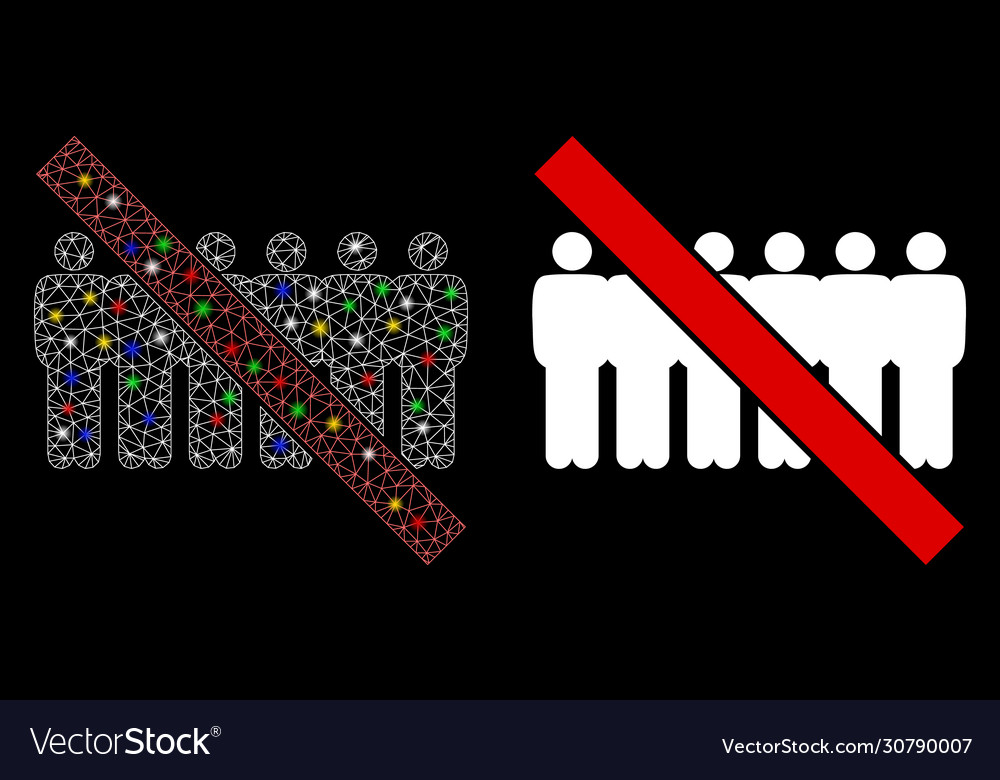 Glossy mesh wire frame forbidden people line Vector Image Glossy mesh wire frame forbidden people line Vector Image