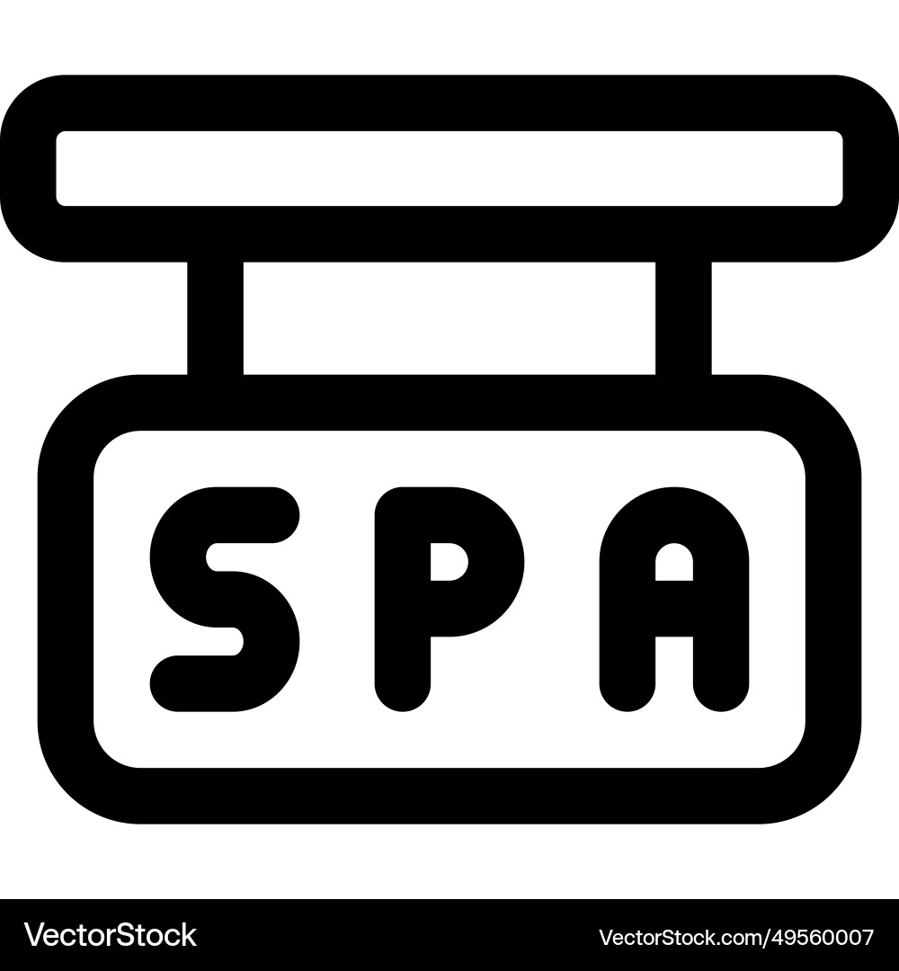 Hanging spa sign board isolated on a white Vector Image