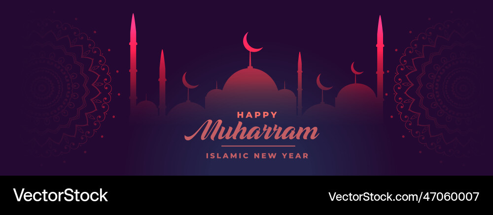 Happy muharram celebration banner for muslim Vector Image