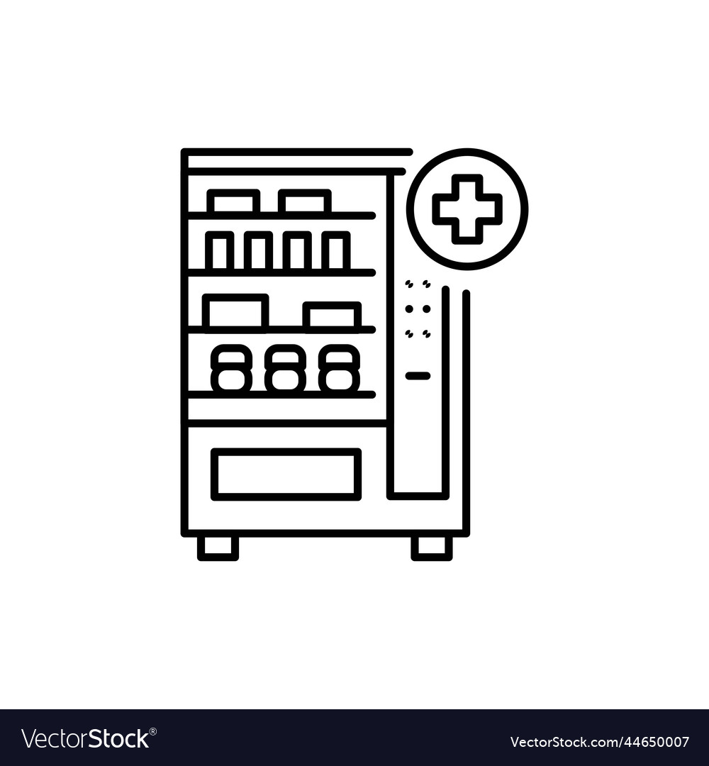 Medical vending machine color line icon pictogram Vector Image Medical vending machine color line icon pictogram Vector Image