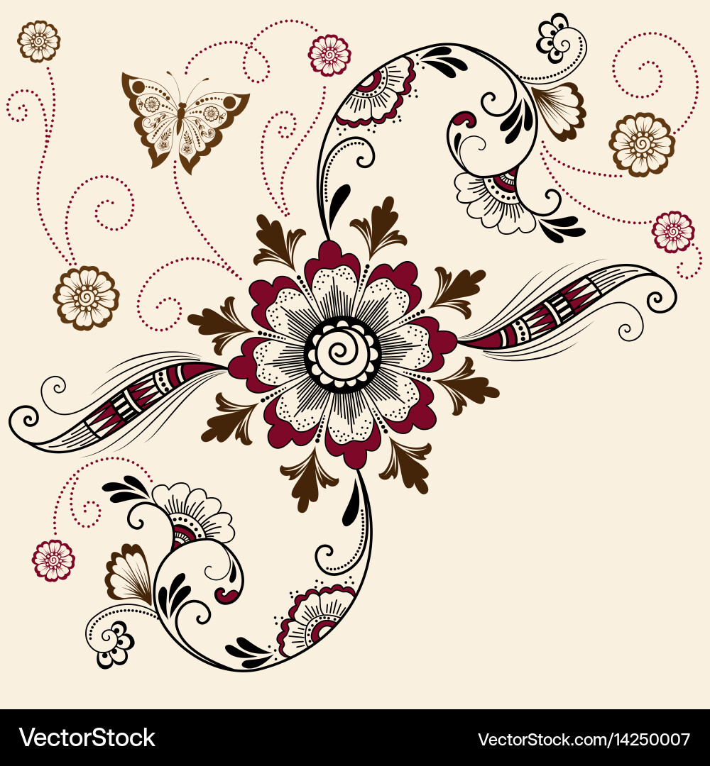 Mehndi ornament traditional Royalty Free Vector Image