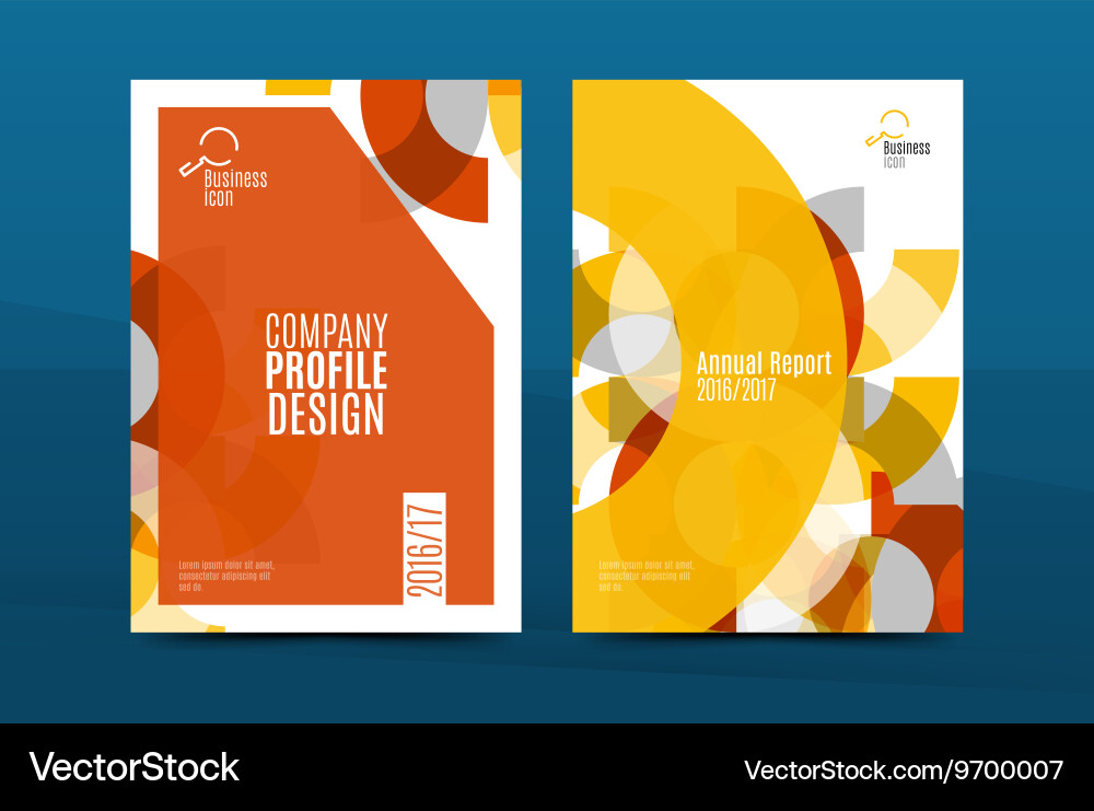 Orange annual report a4 cover brochure template Vector Image