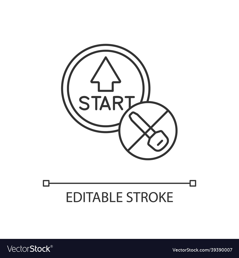 Push button start linear icon Royalty Free Vector Image