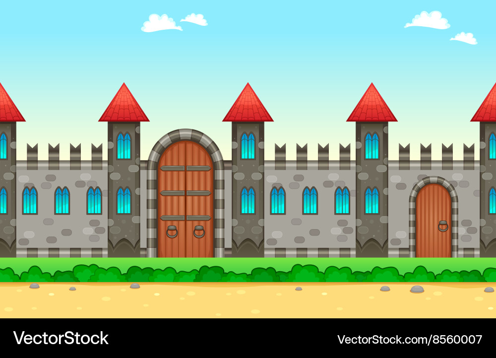 Repeateble castle on the sides Royalty Free Vector Image