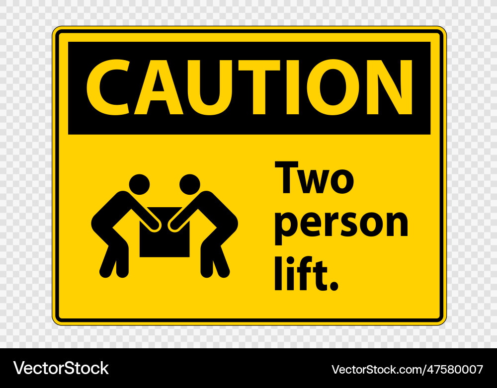Two person lift symbol sign isolate Royalty Free Vector