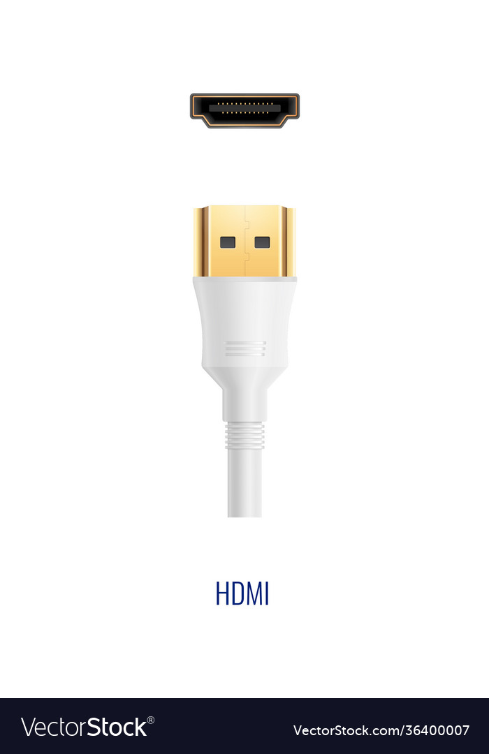 White hdmi cable composition Royalty Free Vector Image
