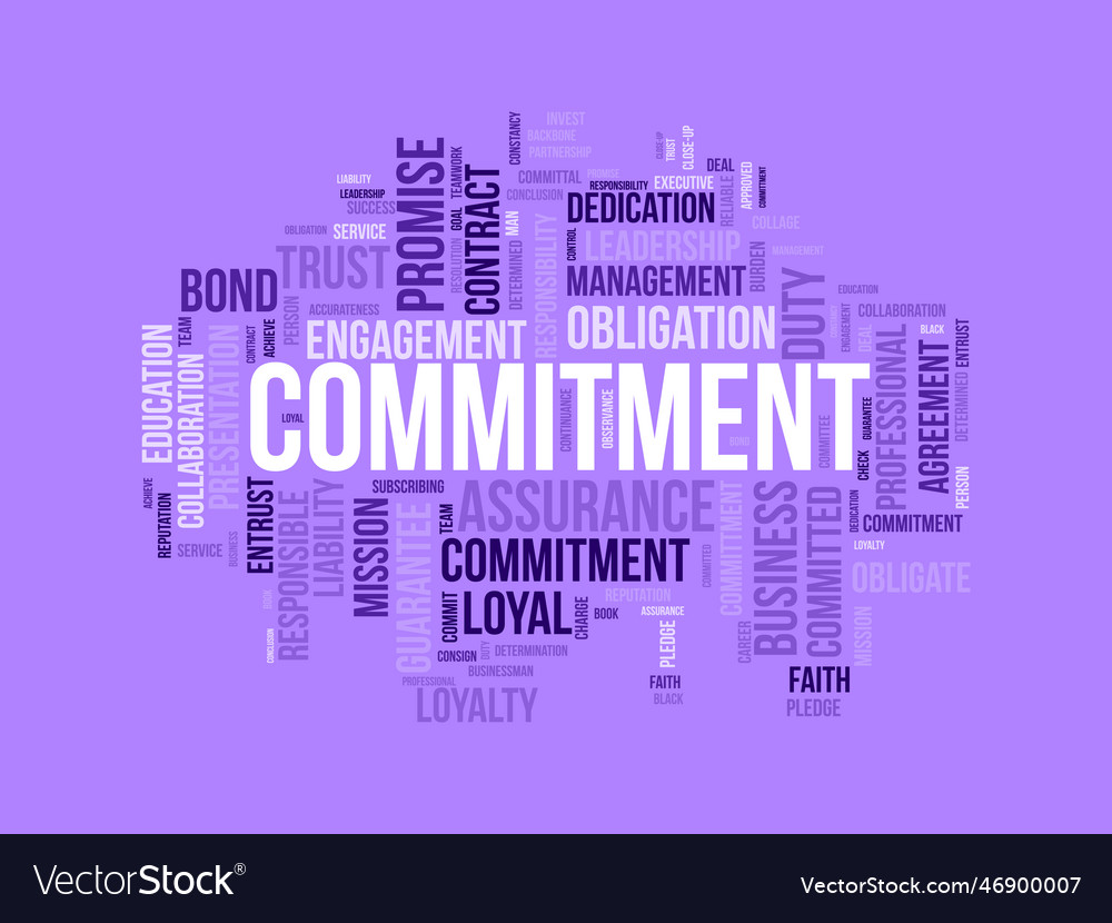 Word cloud background concept for commitment Vector Image Word cloud background concept for commitment Vector Image