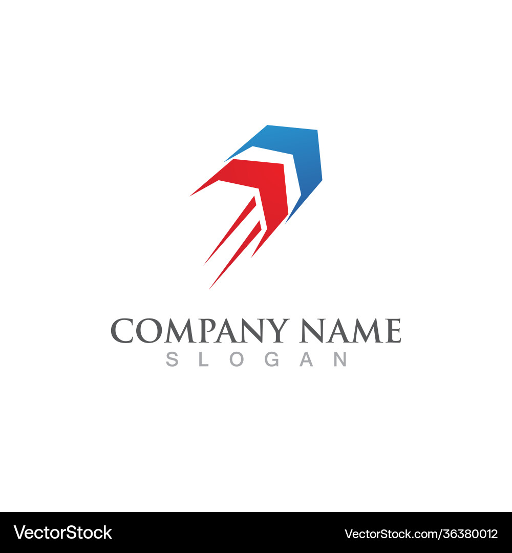 Arrow faster logo icon template Royalty Free Vector Image