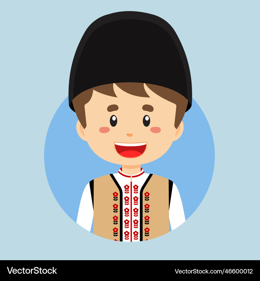 Avatar of a romanian character Royalty Free Vector Image