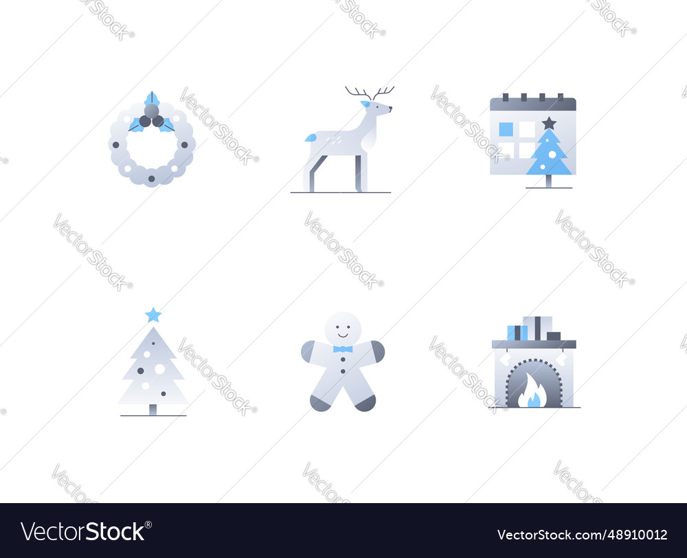 Christmas and holidays - flat design style icons Vector Image
