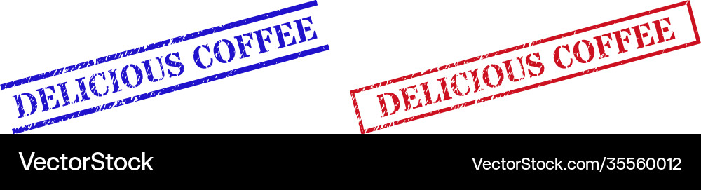 Delicious coffee textured rubber stamp watermarks Vector Image