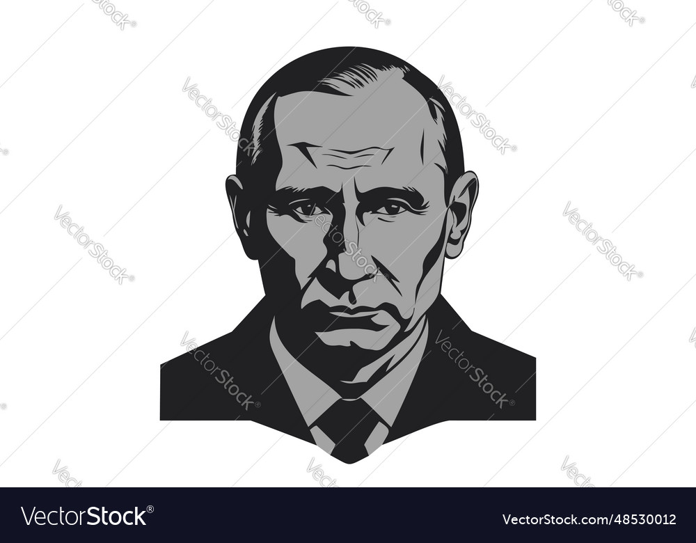 Graphic portrait of president putin Royalty Free Vector