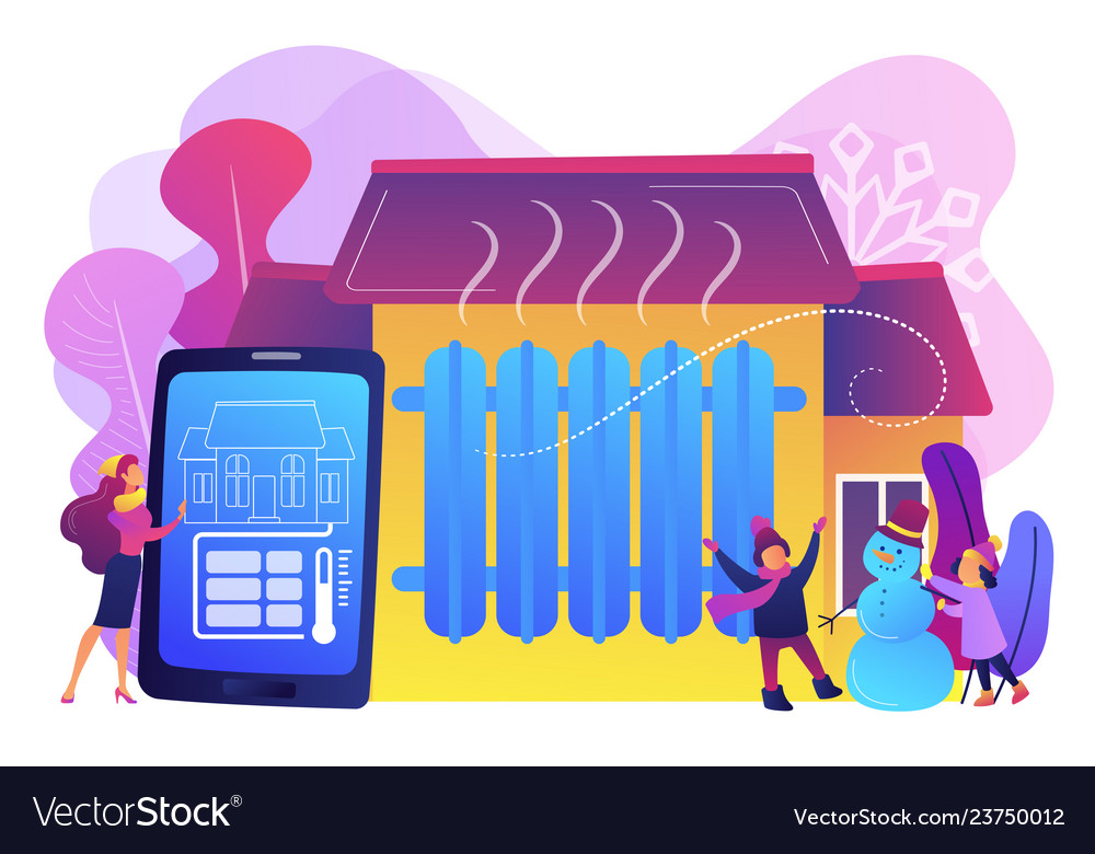 Heating system concept Royalty Free Vector Image