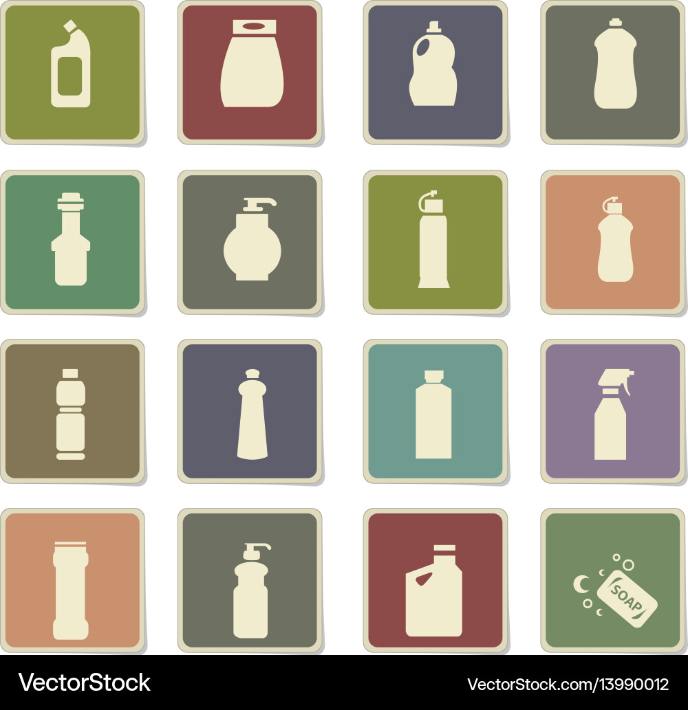 Household chemicals icon set Royalty Free Vector Image
