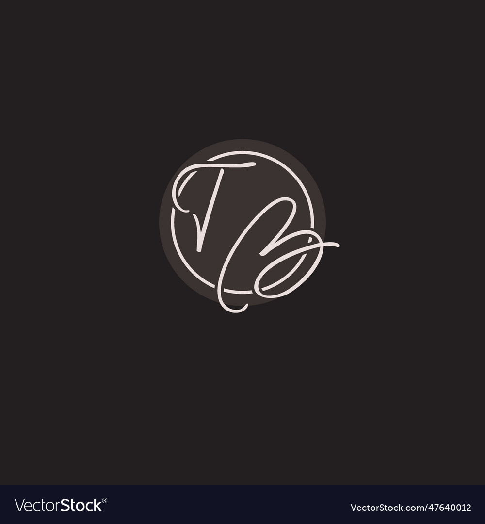 Initials tb logo monogram with simple circle line Vector Image