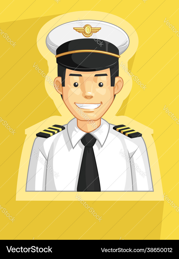 Mascot pilot air force officer profile avatar Vector Image