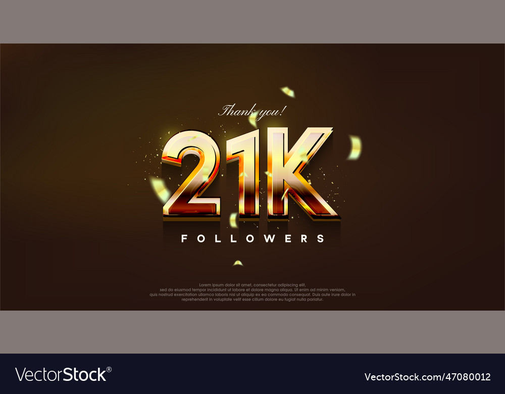 Modern design with shiny gold color to thank 21k Vector Image