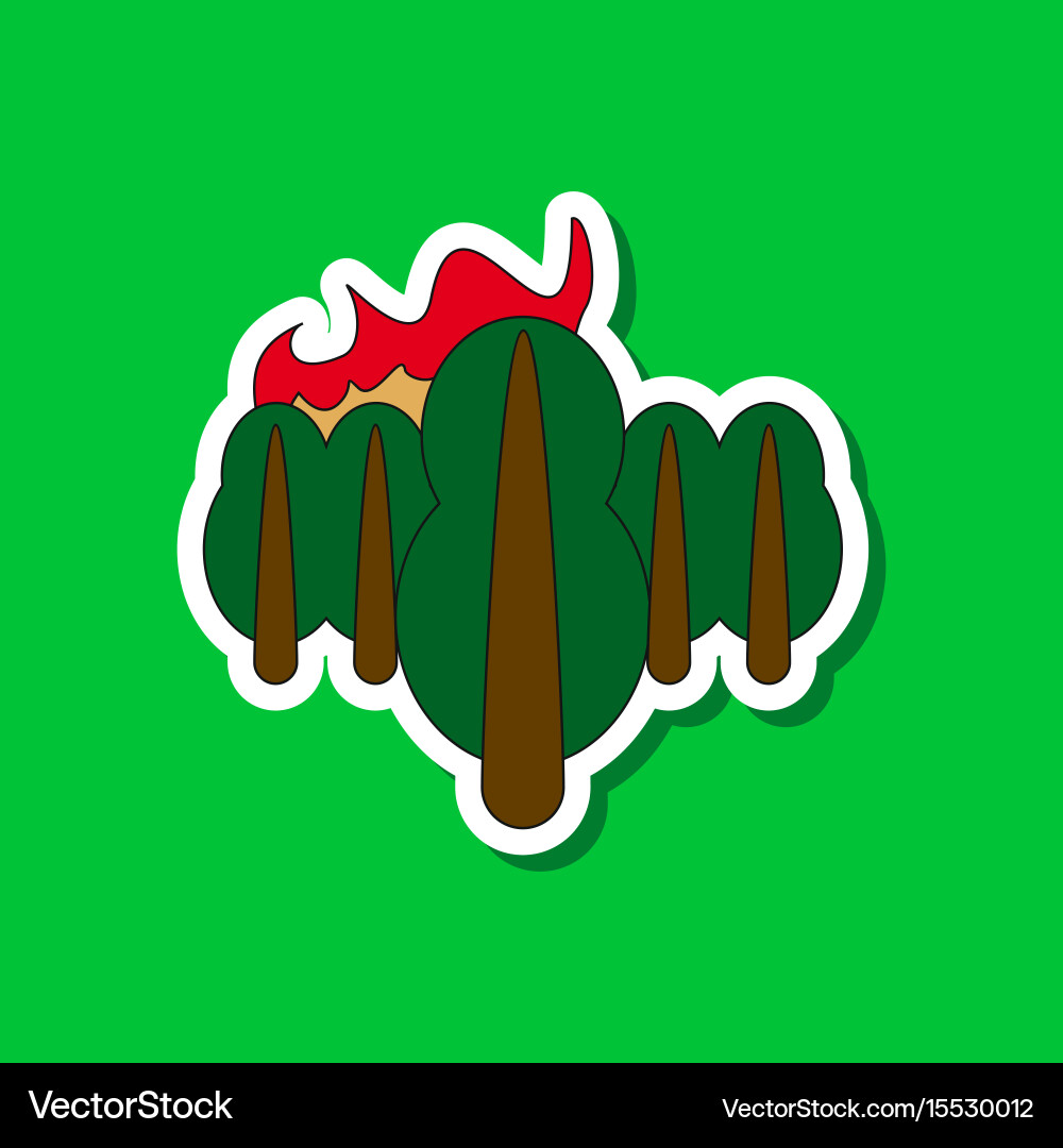 Paper sticker on stylish background fire Vector Image