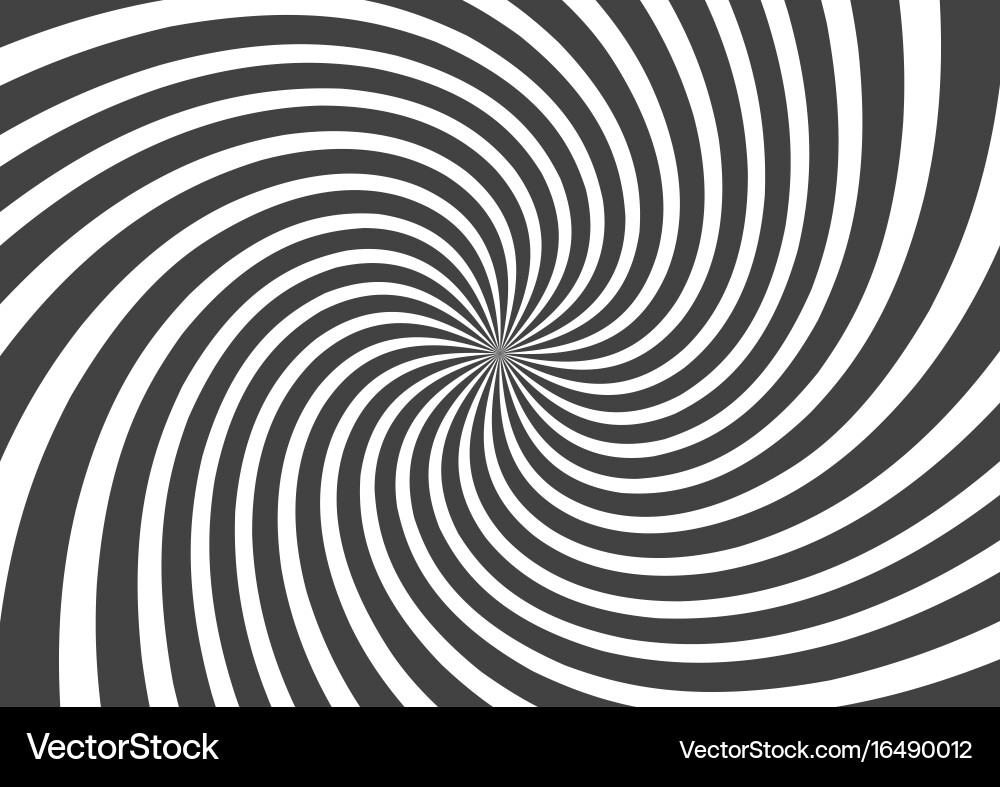 Psychedelic spiral with radial gray rays swirl Vector Image