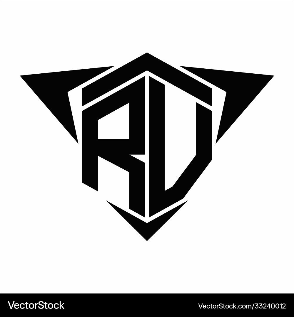 Rv logo monogram with wings arrow around design Vector Image